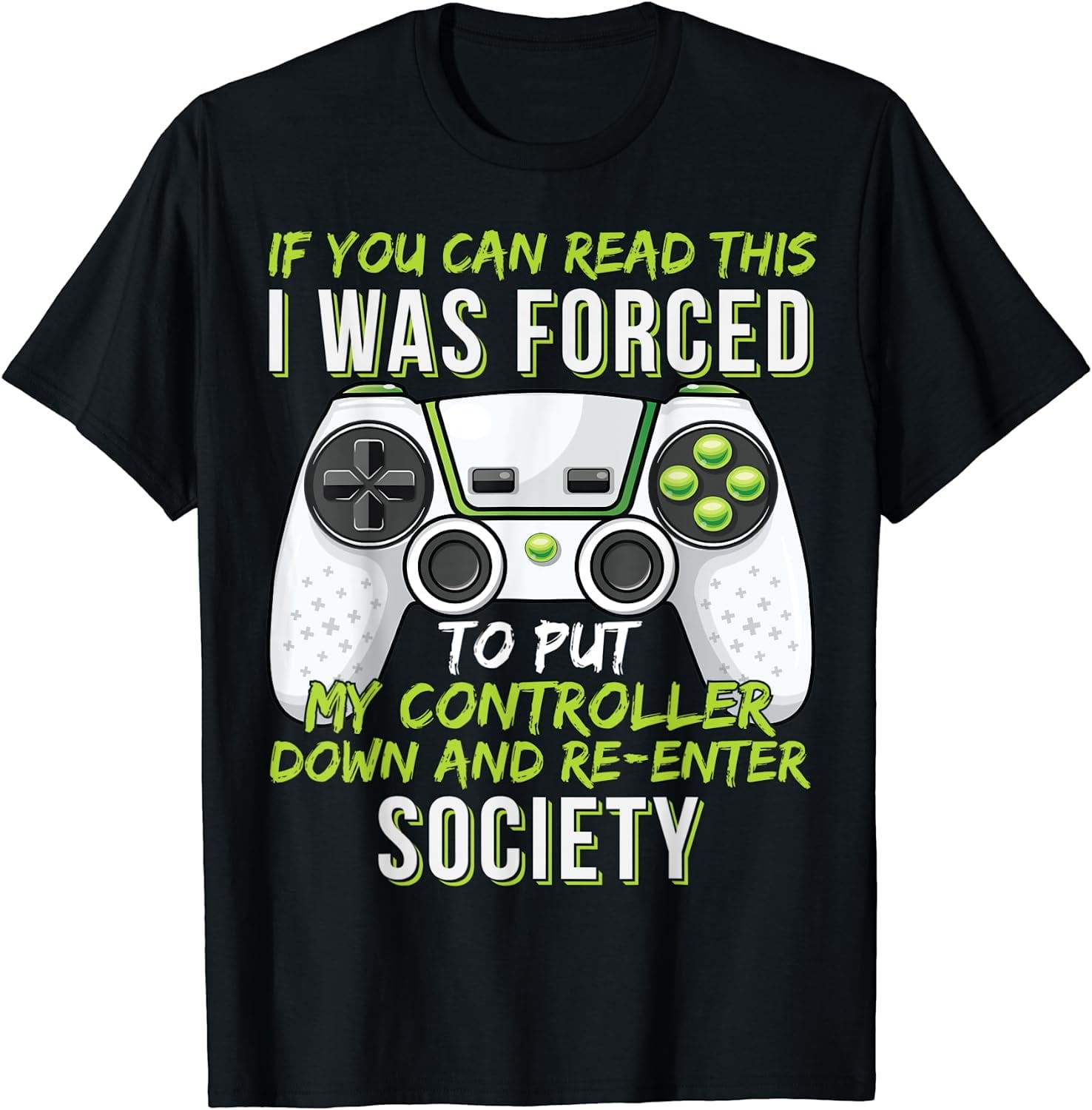 Leisuo Funny Gaming Boys Girls Men Gamer Video Game T-Shirt black ...