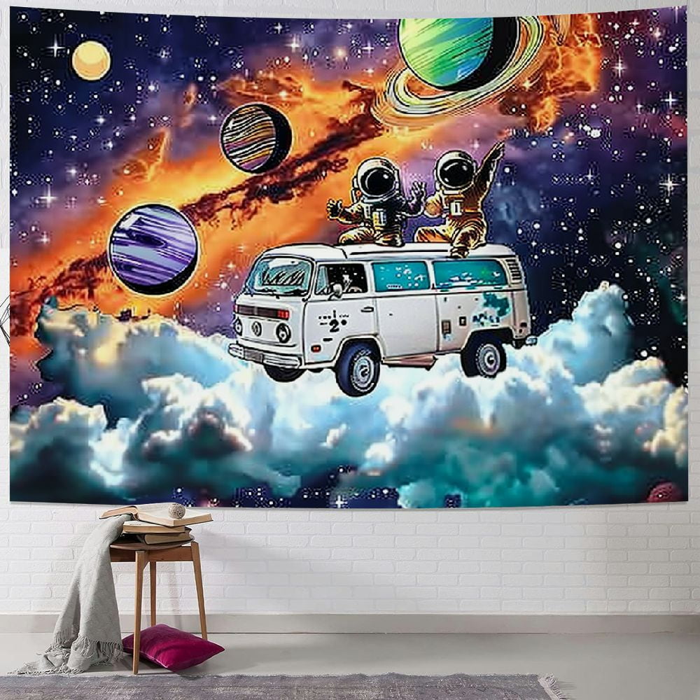 Leisuo Funny Space Astronaut Alien Tapestry for Bedroom Decor - Man ...