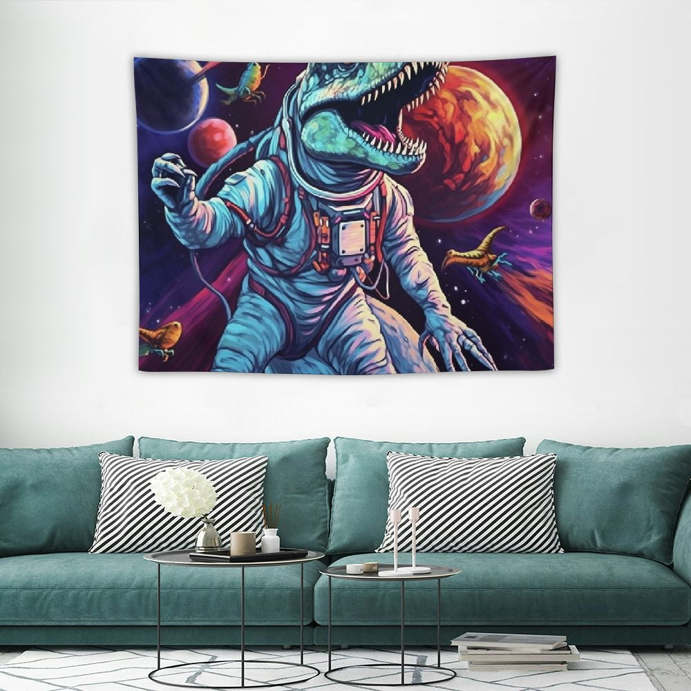 GOSMITH Funny Space Astronaut Dinosaur Tapestry for Men Guys Bedroom ...
