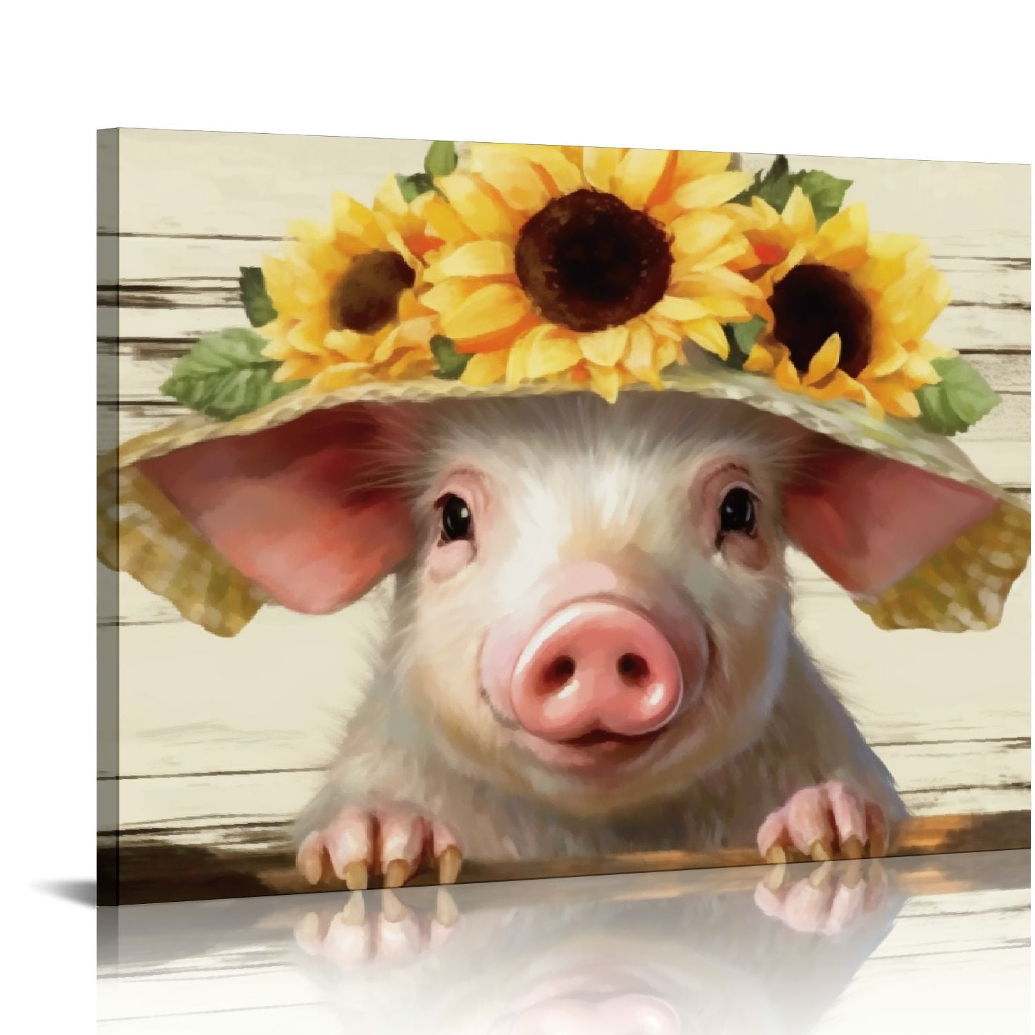GOSMITH Funny pig Canvas Wall Art Print, Funny pig Painting Poster ...