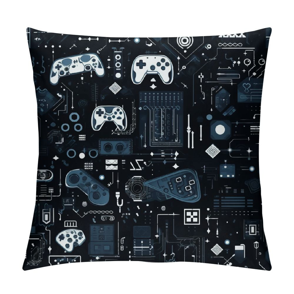 GOSMITH Gamer Square Throw Pillow Case Video Game Controller Cushion ...