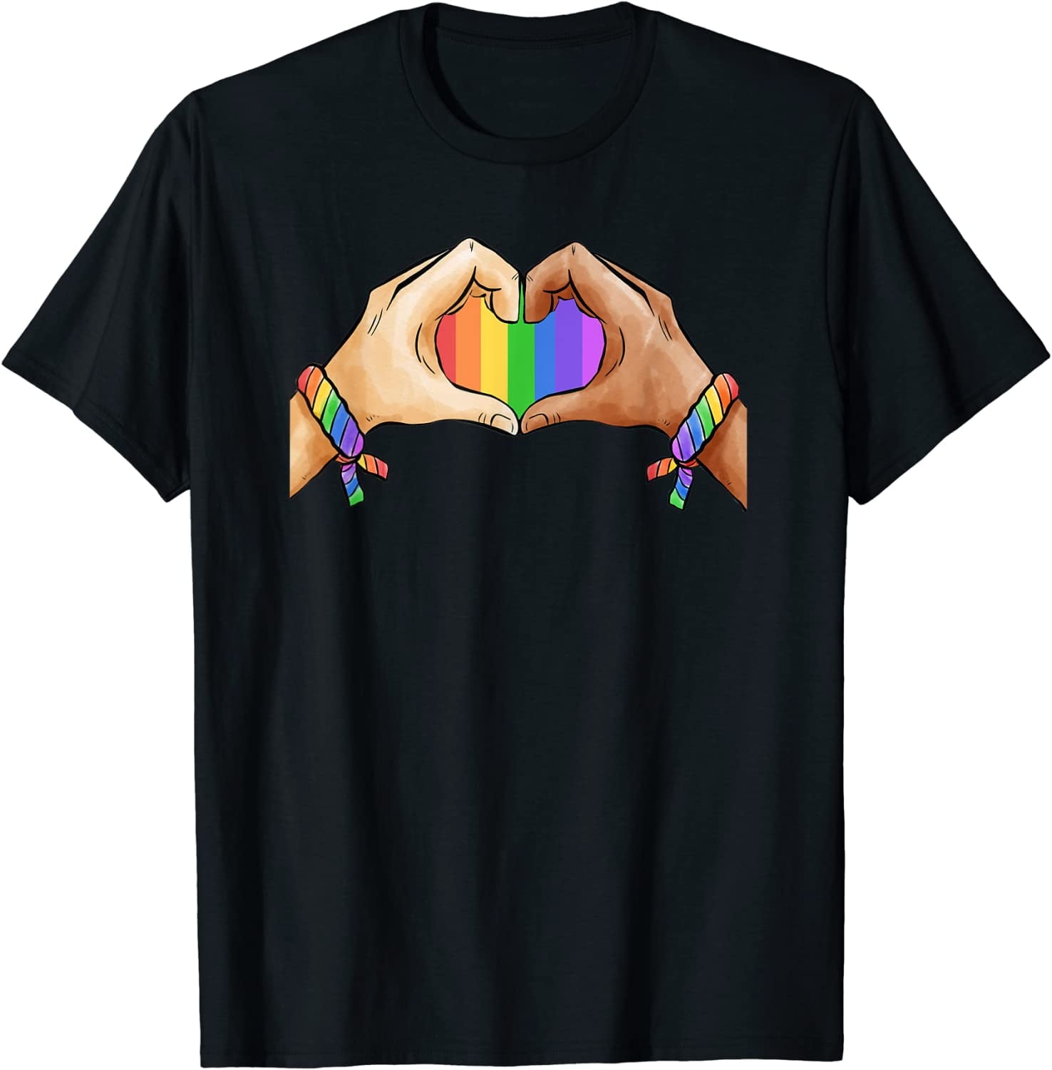 Leisuo Gay Pride Clothing LGBT Rainbow Flag T shirt Tee Heart Unity ...