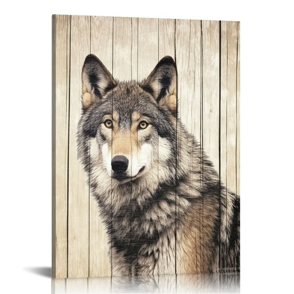 GOSMITH Gray Wolf Wall Art Print: Wild Animal Artwork Painting Picture ...