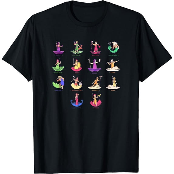 GOSMITH Greek Mythology Gods - Gods of Greece T-Shirt black - Walmart.com