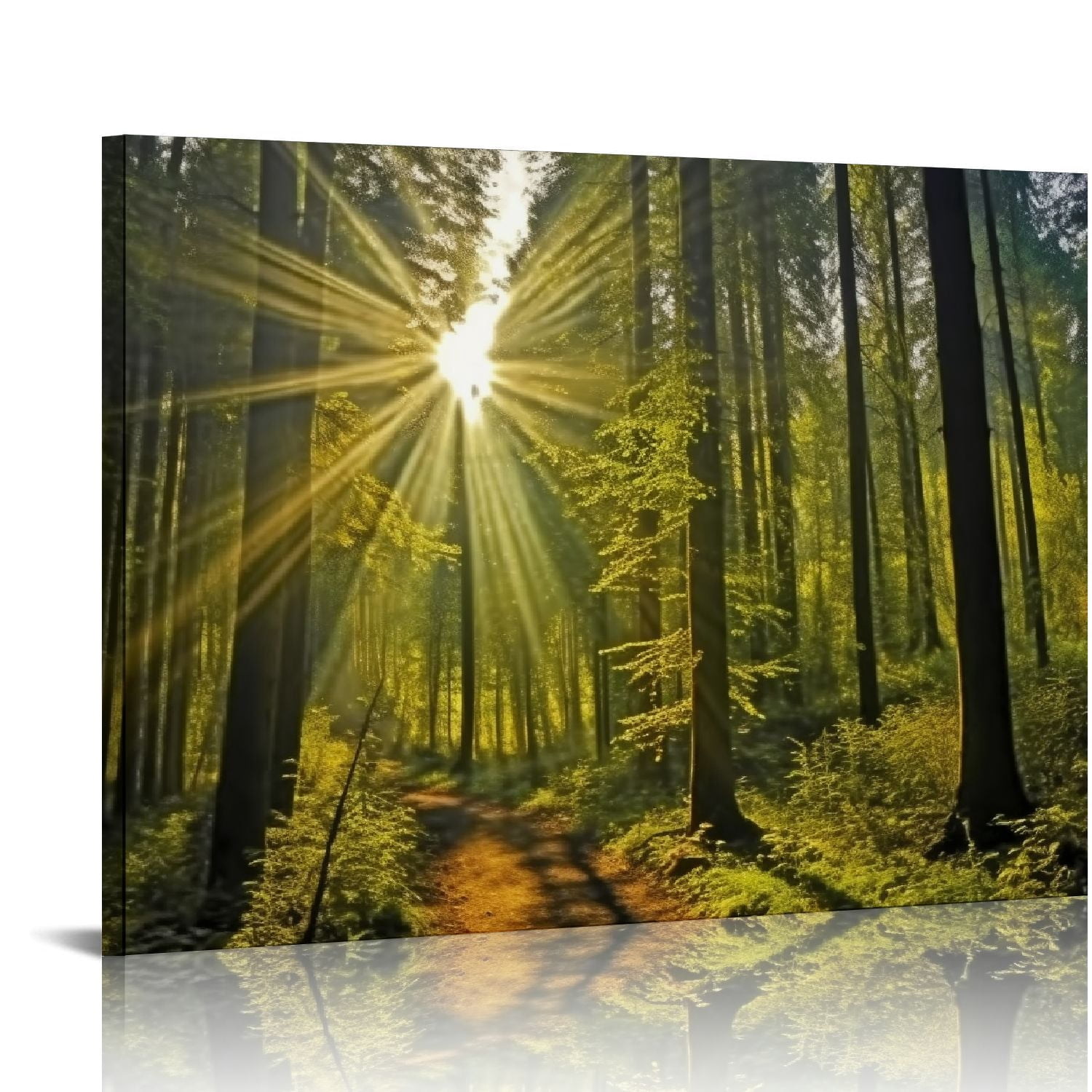 GOSMITH Green Nature Wall Art for Living Room Forest Landscape Canvas ...
