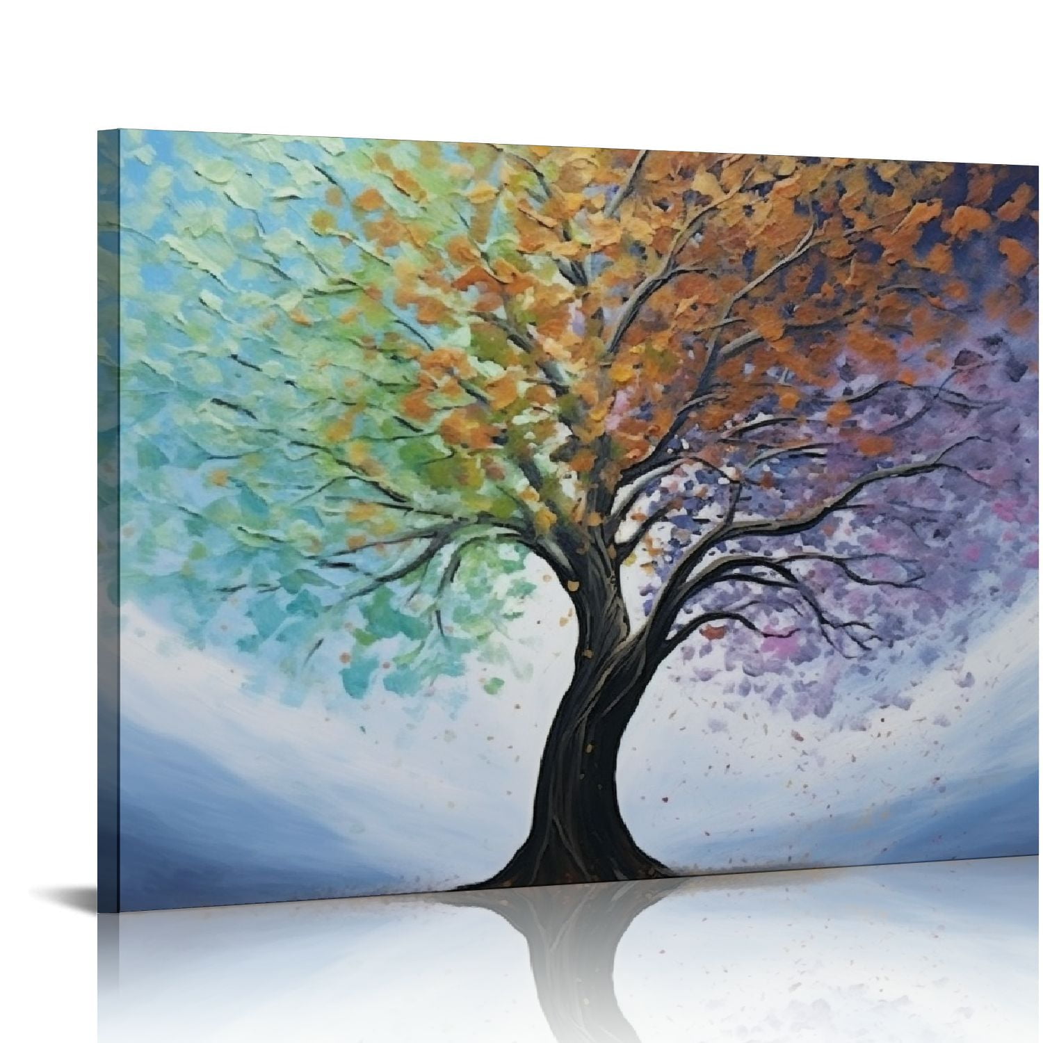 GOSMITH Green Tree Wall Art Season Landscape Print on Canvas Gallery ...
