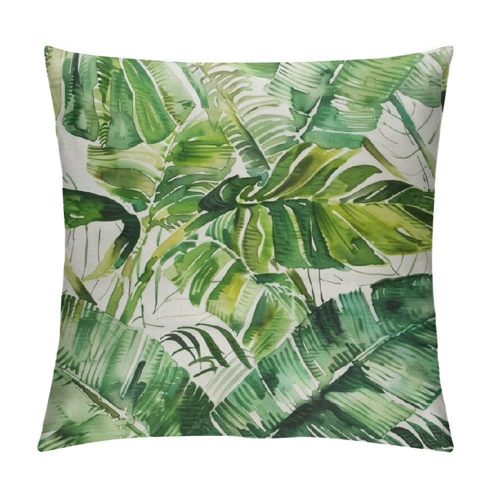GOSMITH Green Tropical Palm Fern Leaves Pillow Cover Tropical Palm ...