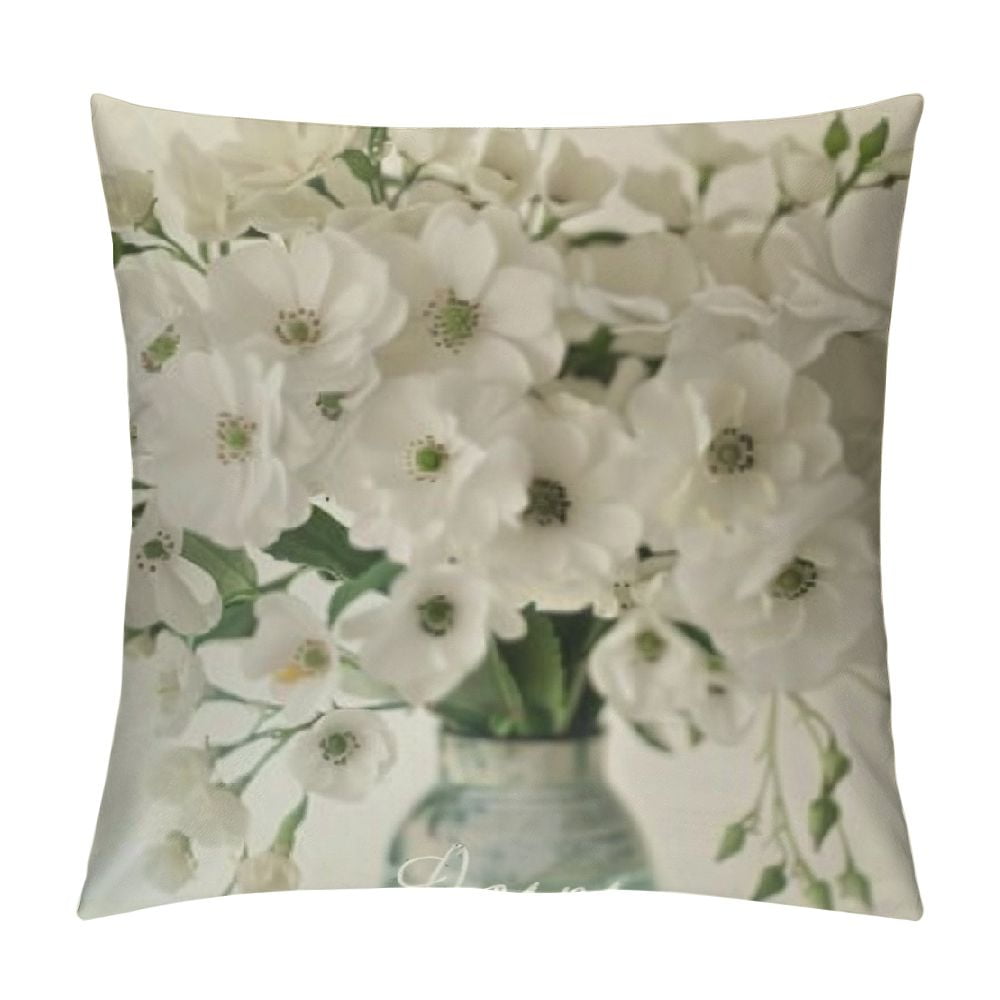 GOSMITH Grey Spring Pillow Covers Greenery Floral Bless This Home Sweet ...
