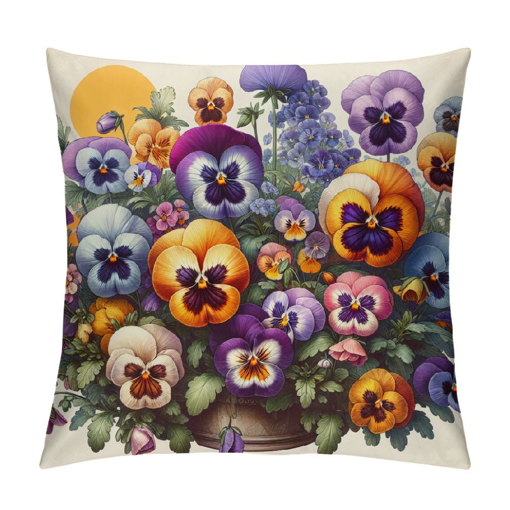 GOSMITH Hello Spring Pillow Decorative Pillow Case Watercolor Butterfly ...