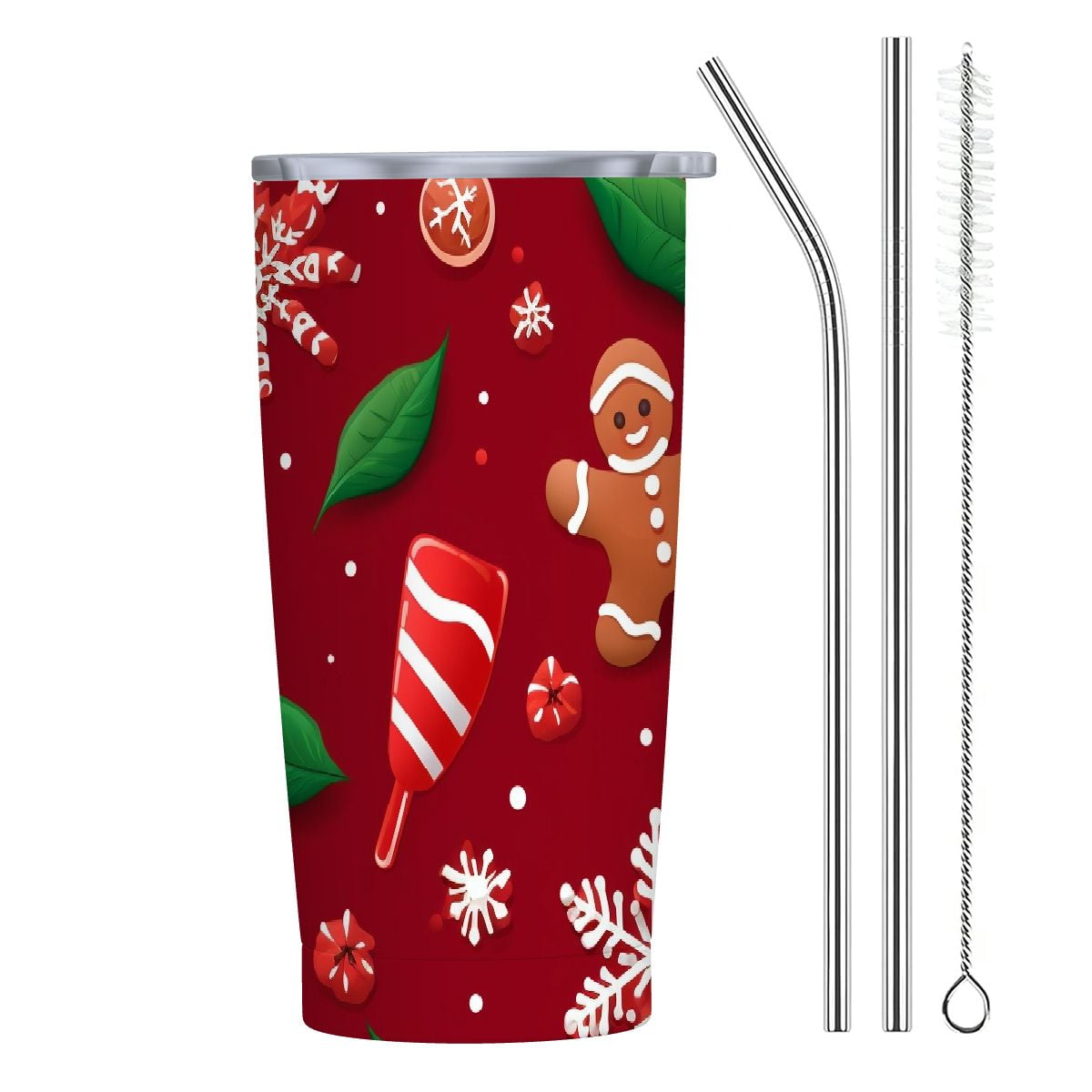 GOSMITH Holiday Christmas Gingerbread Man Kids Water Bottles with Lids ...