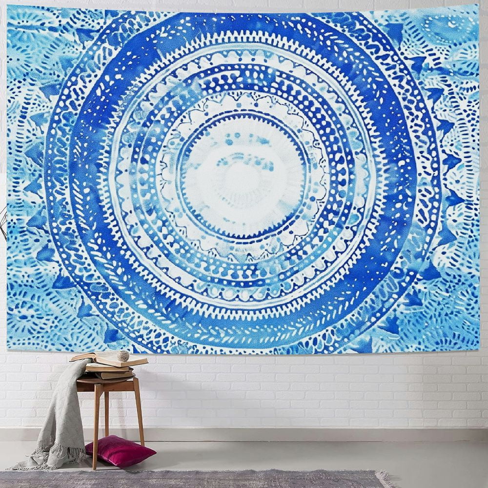 Leisuo Indian Blue and White Tapestry Mandala Wall Hangings- Tapestry ...