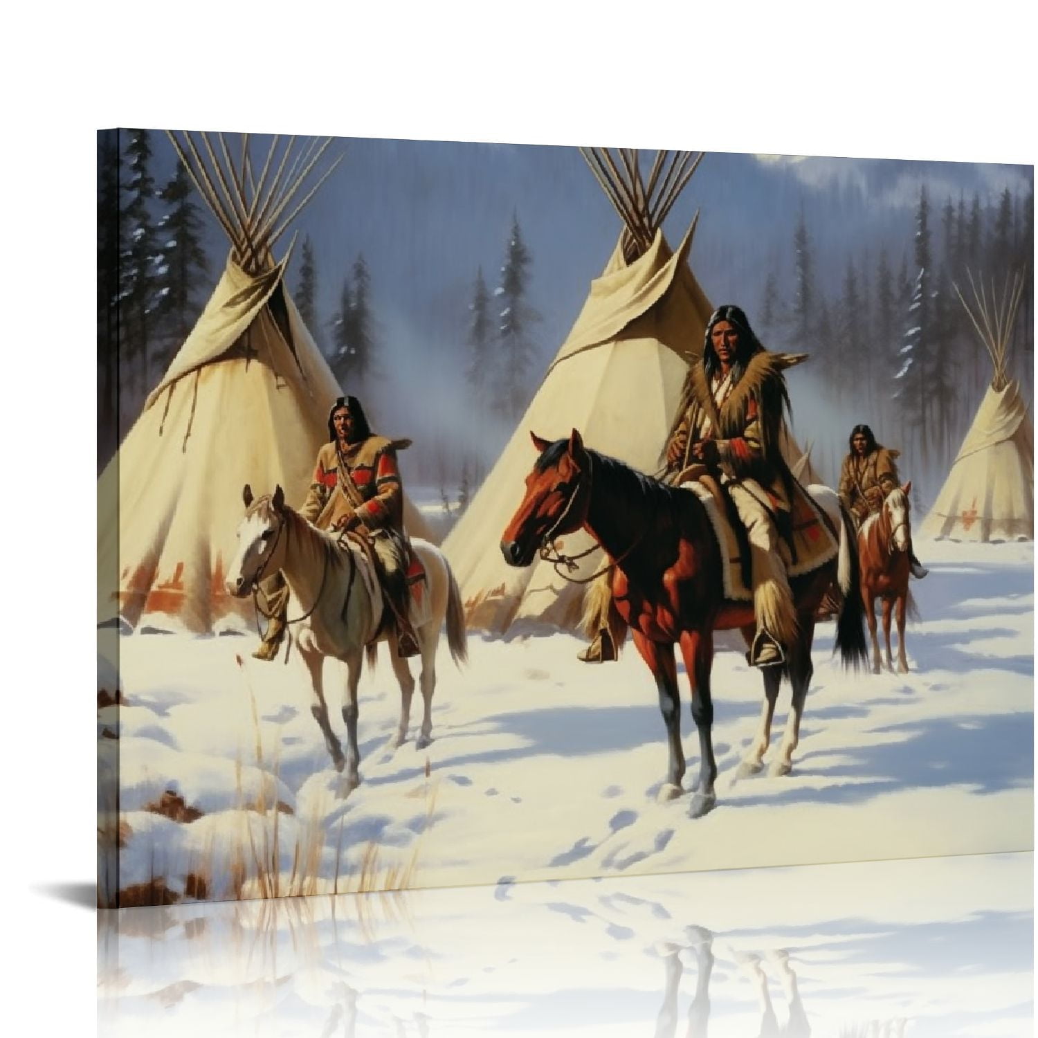 GOSMITH Indian Native American Chief Tribe with Horse Poster Picture HD ...