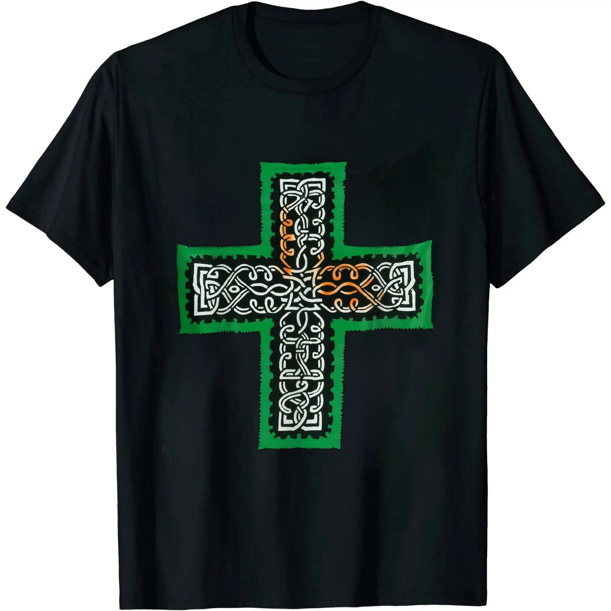 GOSMITH Irish Celtic Cross Christ Celtic Knot Ireland Flag Shamrock T ...