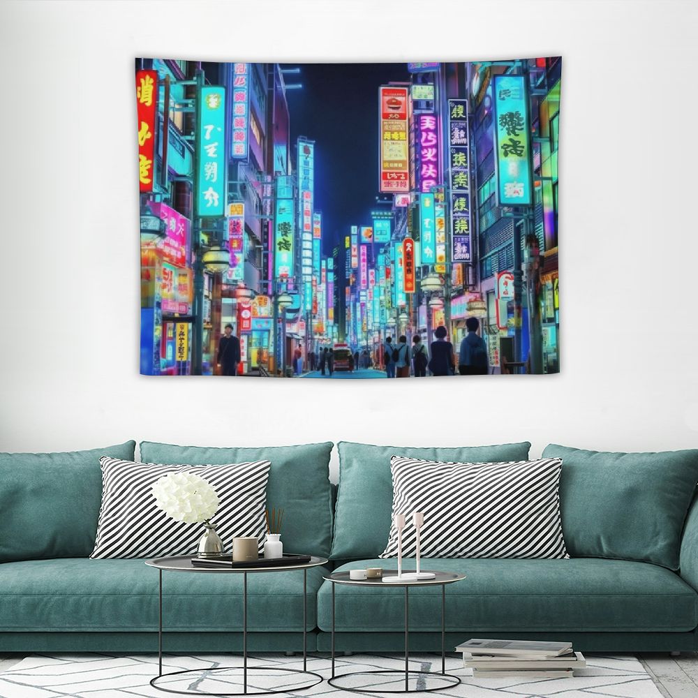 GOSMITH Japan Shinjuku Kabuki-cho Night Tapestry Punk Japanese Tokyo ...