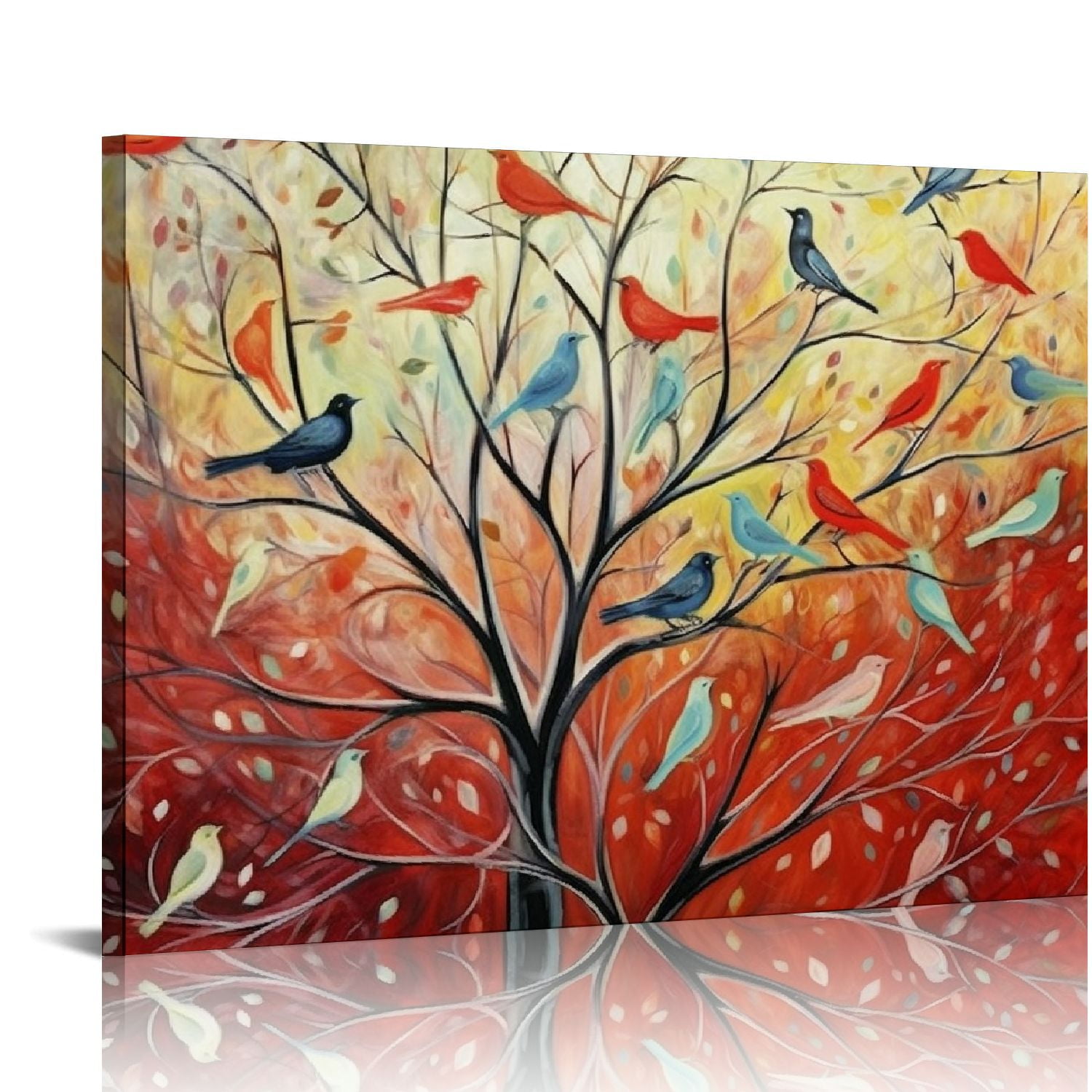 GOSMITH Jennifer Lommers Premium Twenty Seven Birds Canvas Wall Art ...