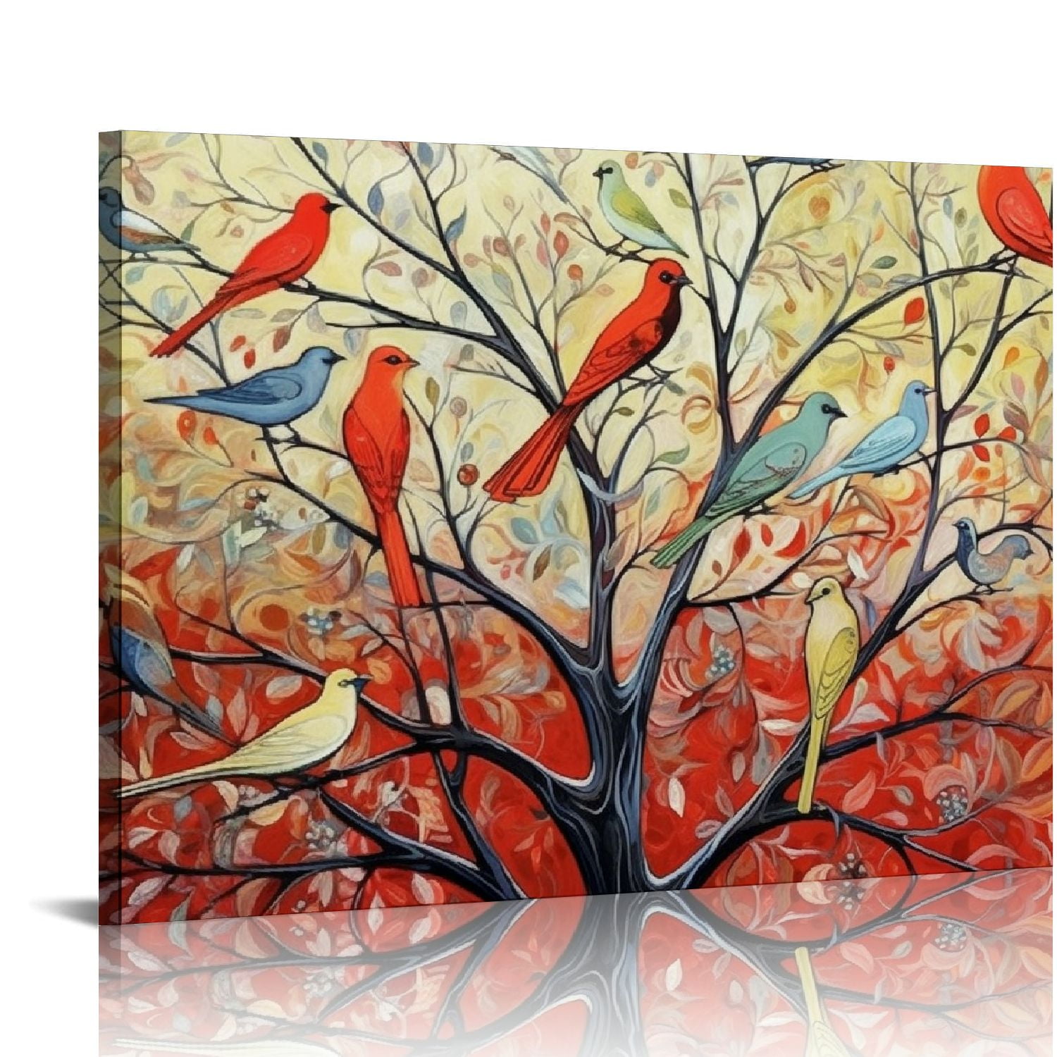 GOSMITH Jennifer Lommers Premium Twenty Seven Birds Canvas Wall Art ...