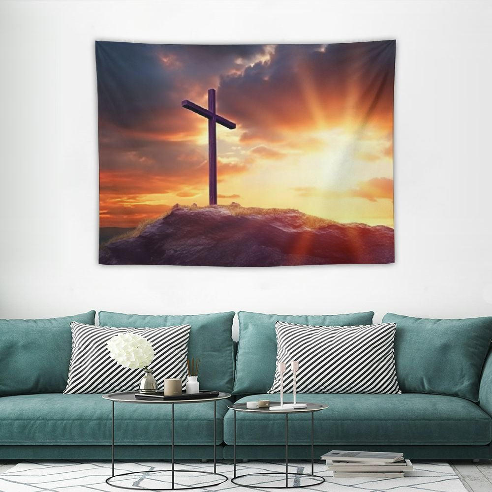 GOSMITH Jesus Christ Cross Sunrise Tapestry Sunset Sepulcher Lord Pray Easter Crucifixion ...