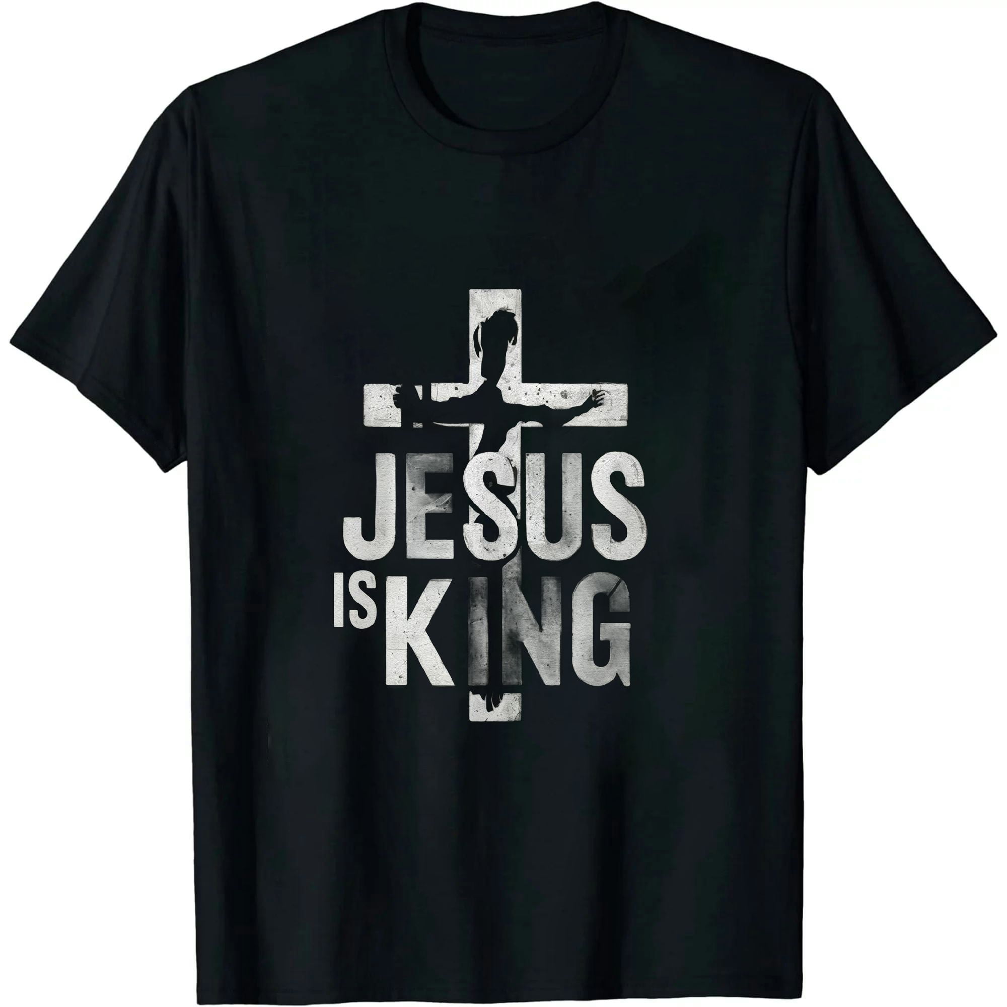 GOSMITH Jesus Is King Spiritual Symbol Crucifix Bible Reader Savior T ...