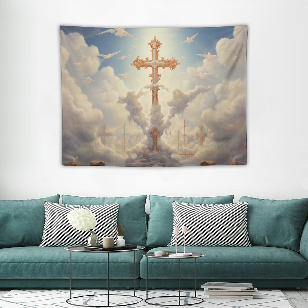 GOSMITH Jesus Tapestry Jesus Christ On The Cross Tapestry Hippie Trippy ...