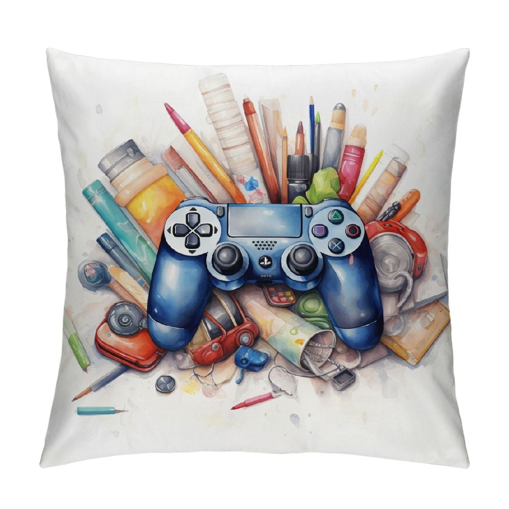 GOSMITH Just One More Game Square Throw Pillow Case Computer Games ...