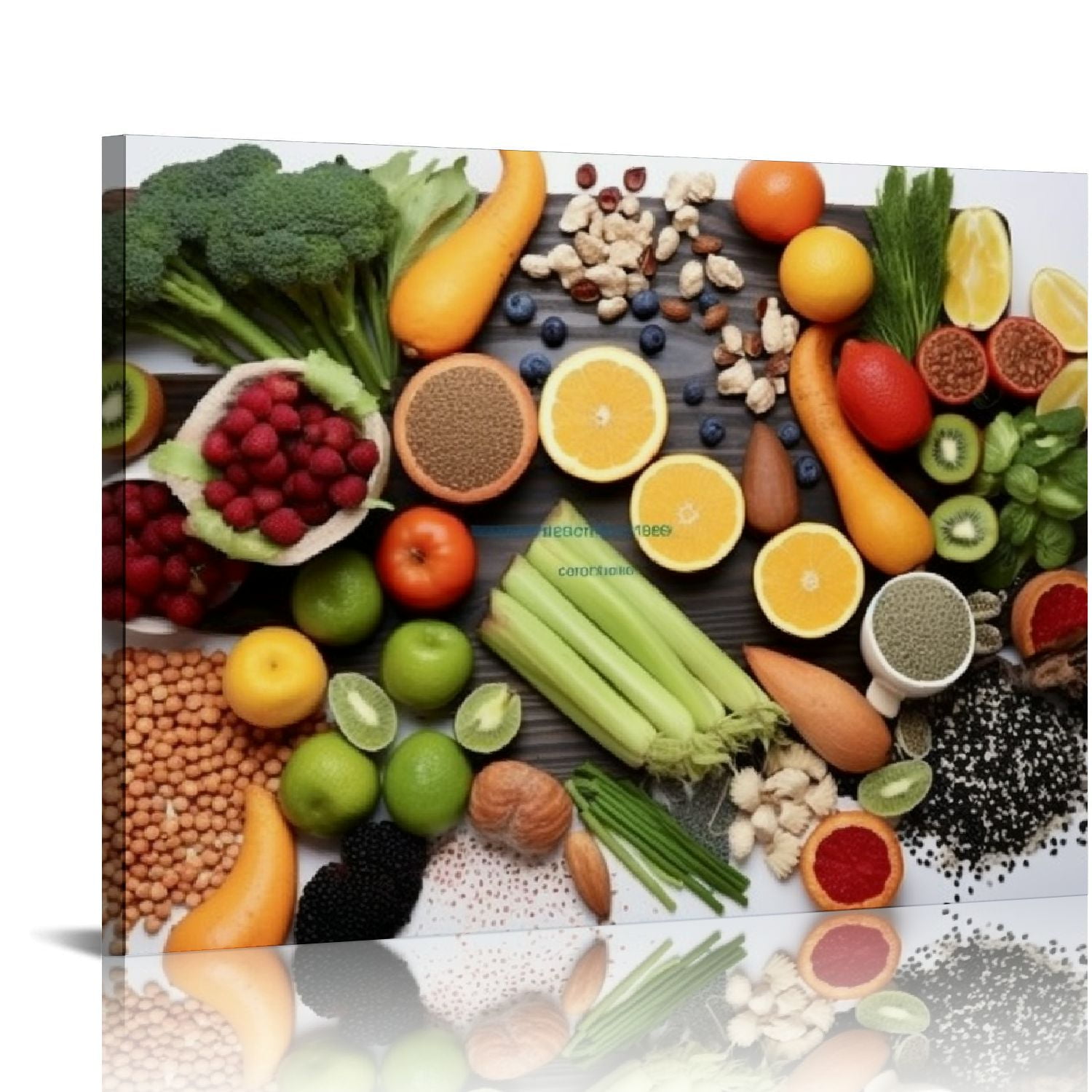 GOSMITH Kitchen Canvas Wall Art Green Food Vegetable Canvas Art for ...