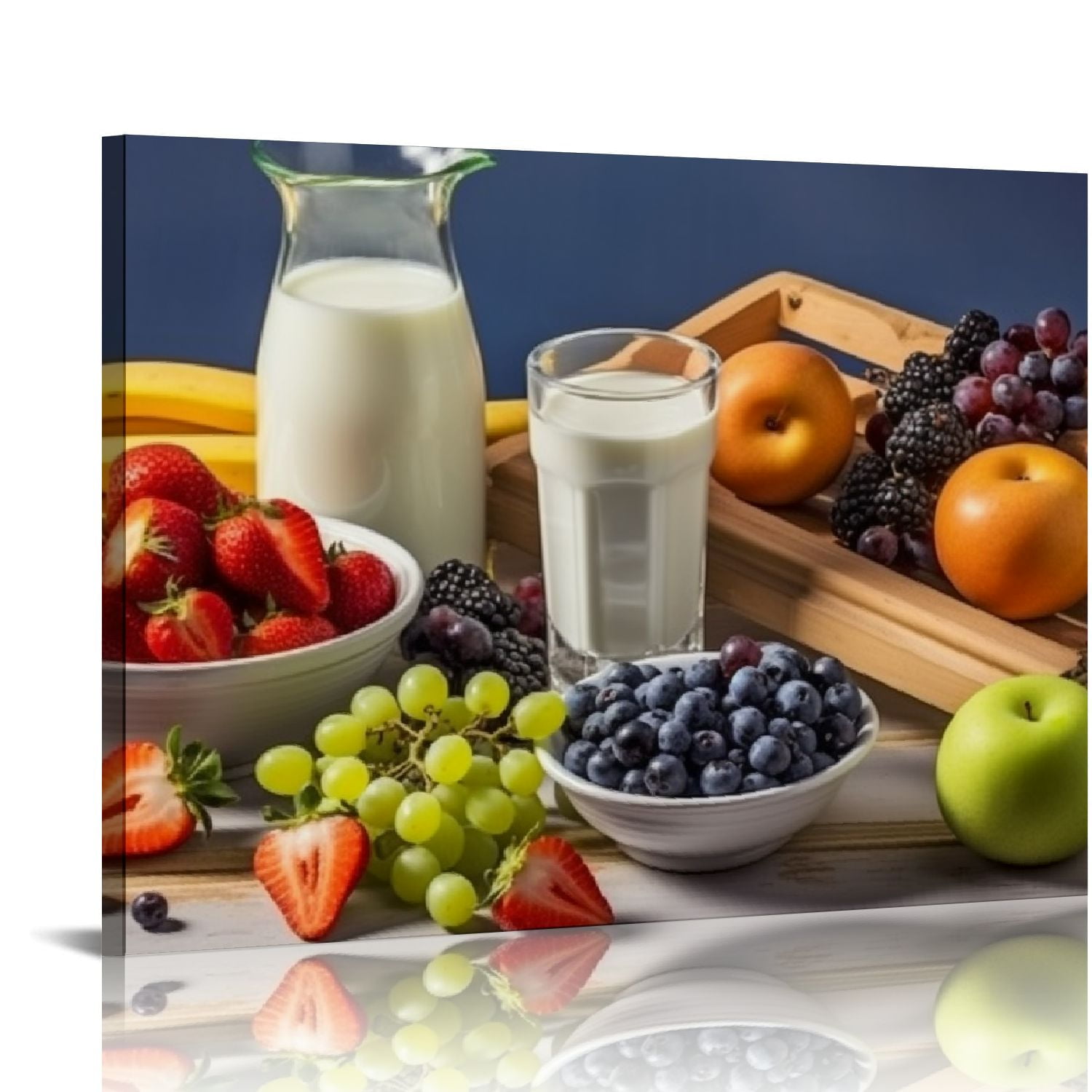 GOSMITH Kitchen Dining Room Wall Art - Bread Food Canvas Prints for ...