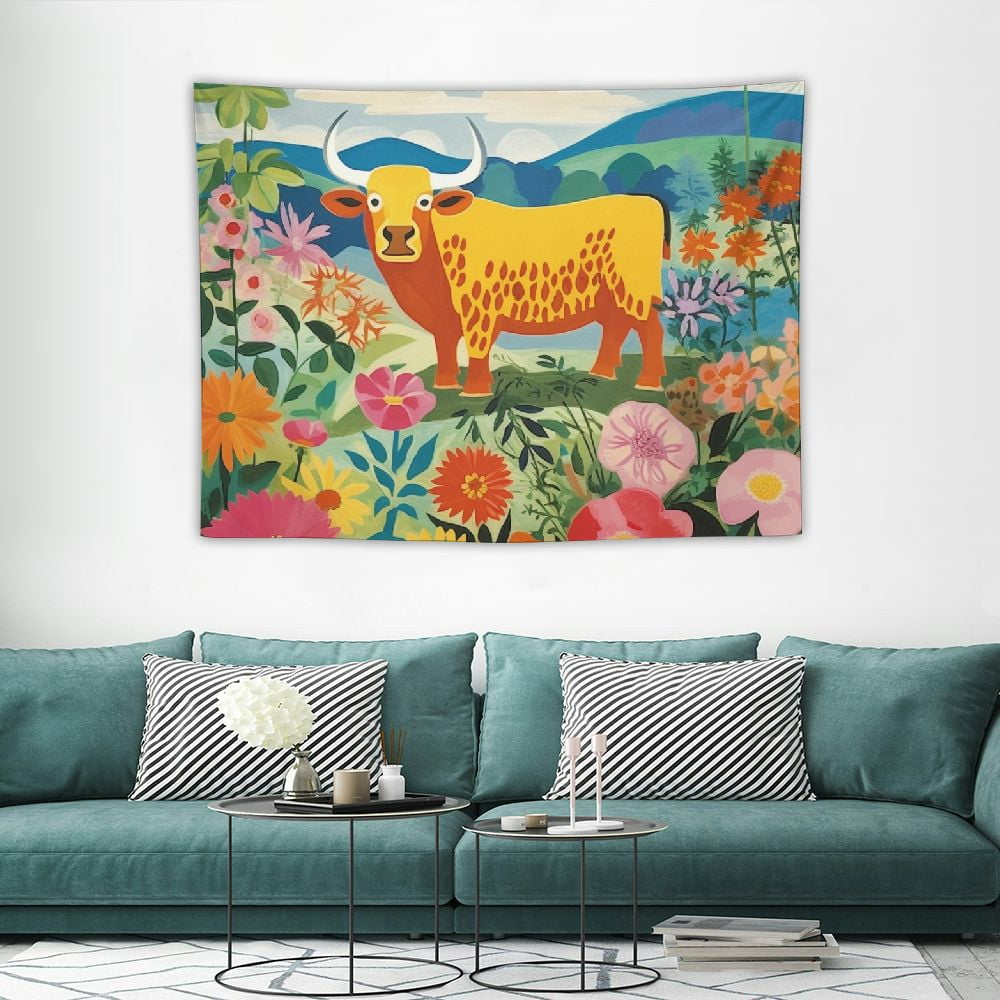 GOSMITH Kneibo Cow Tapestry Wall Hanging - Cow Decor Highland Cow ...