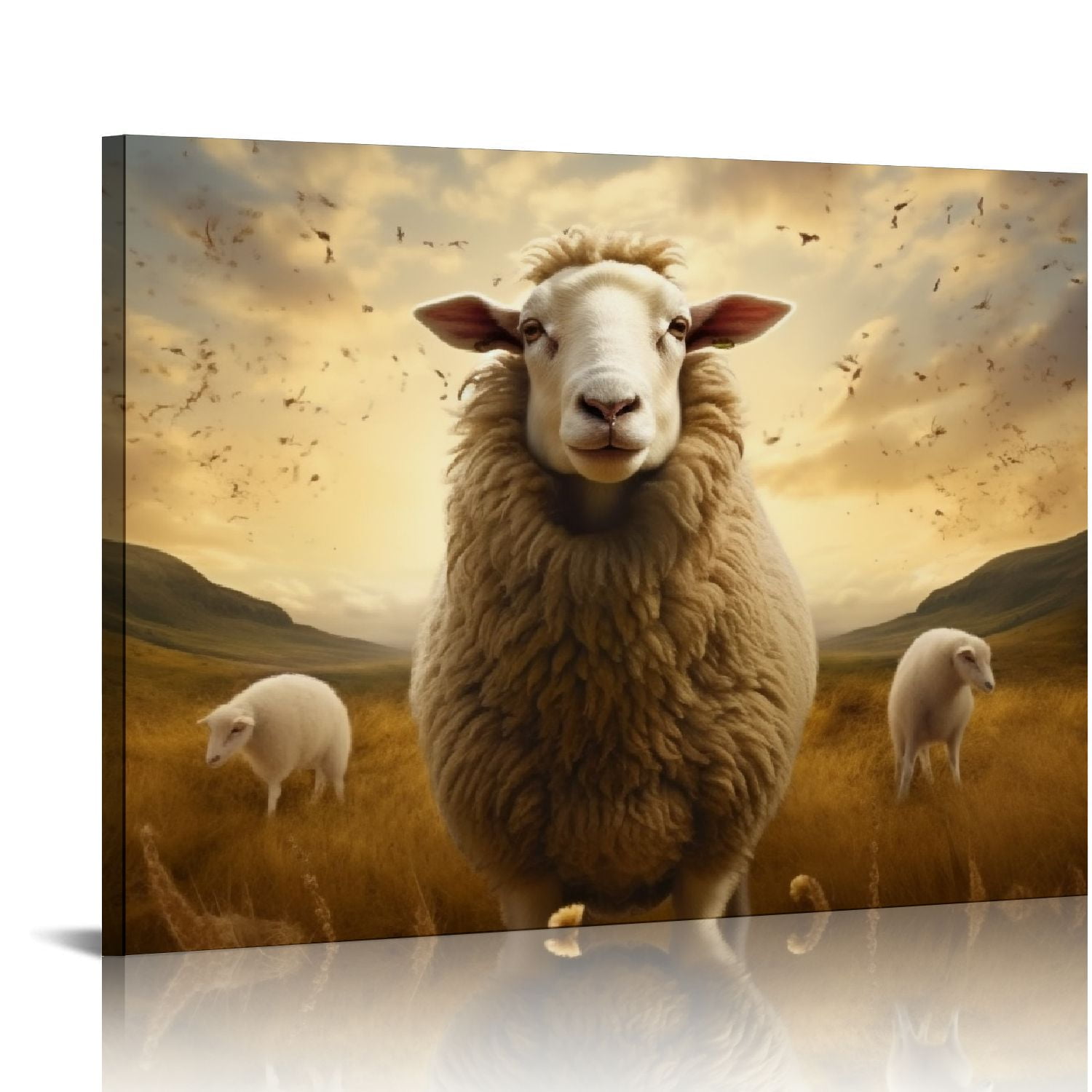 GOSMITH Lamb Canvas Wall Art Lamb Picture Canvas Print Christian Home ...