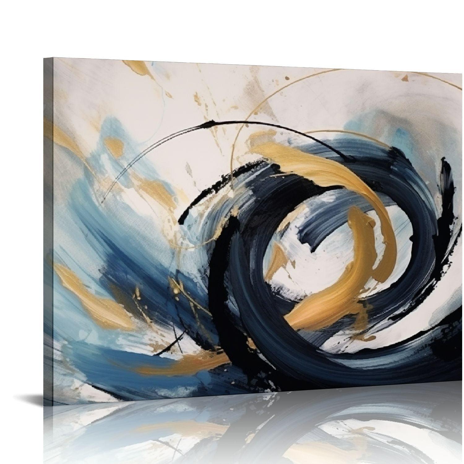 GOSMITH Large Abstract Canvas Wall Art - Black Frame Wall Decor ...