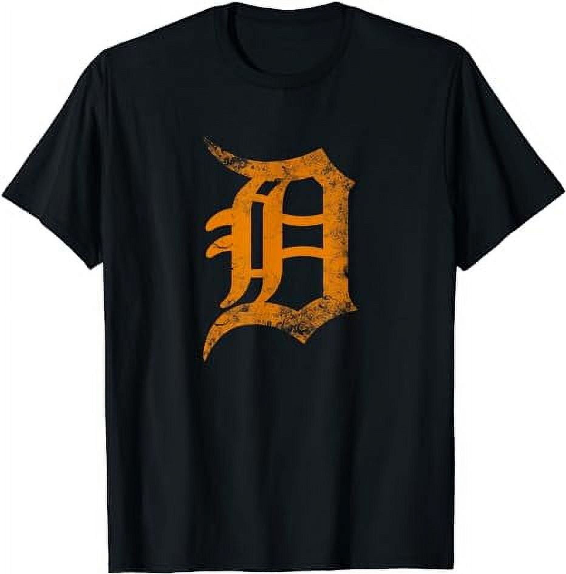 GOSMITH Letter D Detroit Michigan 313 Area Code Orange T-Shirt black ...