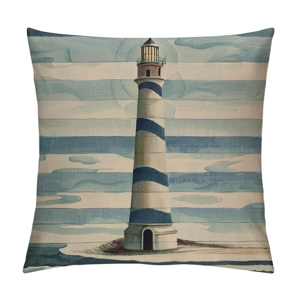 GOSMITH Lighthouse Antique Teal Blue Wood Rectangle Pillowcases, Sea ...