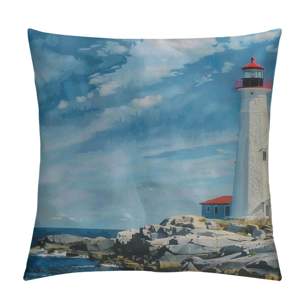 GOSMITH Lighthouse Pillow Covers Square Decorative Throw Pillow Covers ...