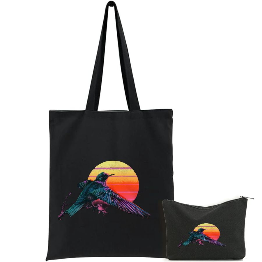 GOSMITH Lightweight Canvas Storage Bag Purple Martin Bird Vintage Retro ...