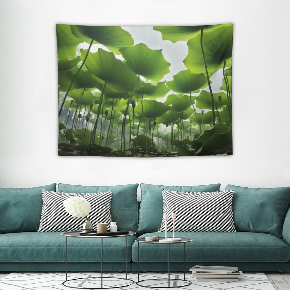 GOSMITH Lotus Leaf Tapestry, Plant Tapestry for Bedroom, Green Natural ...