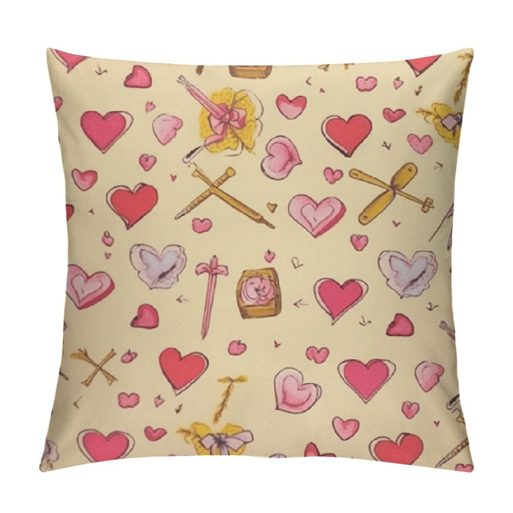 GOSMITH Love Letter Dove Arrow Throw Pillow Covers Decorative Square ...