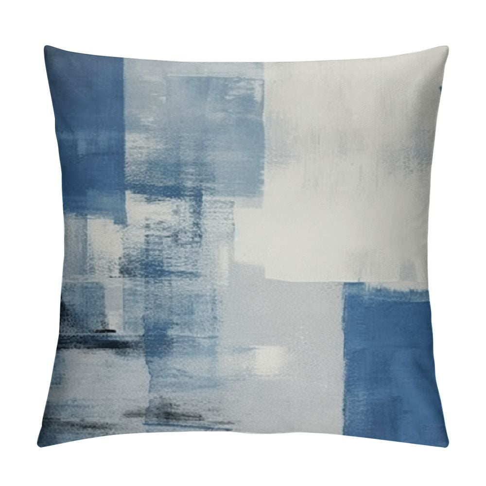 GOSMITH Lumbar Decor Throw Pillow Covers Blue and Grey Cushions ...