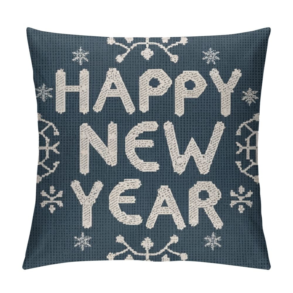 GOSMITH Lumbar Pillow Cover Banner Happy New Script Year Style Text ...