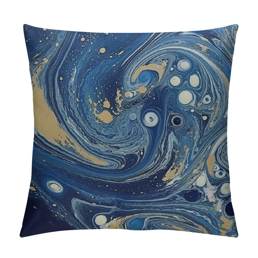 GOSMITH Lumbar Pillow Cover Wall Green Agate Marbled Blue Abstract ...