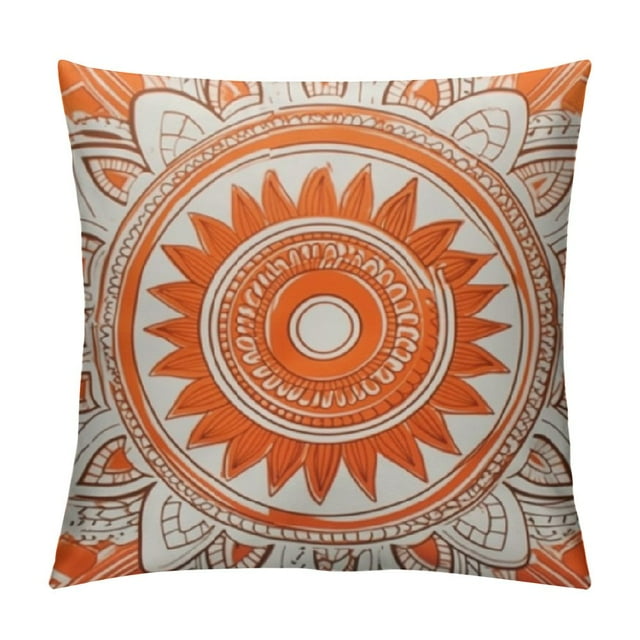 GOSMITH Mandala Accent Decorative Throw Pillow Covers Orange - Walmart.com