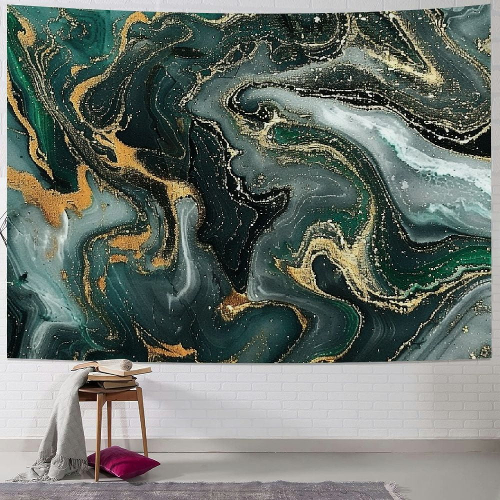 GOSMITH Marble Tapestry, Green Ocean Texture Tapestry Wall Hanging for ...