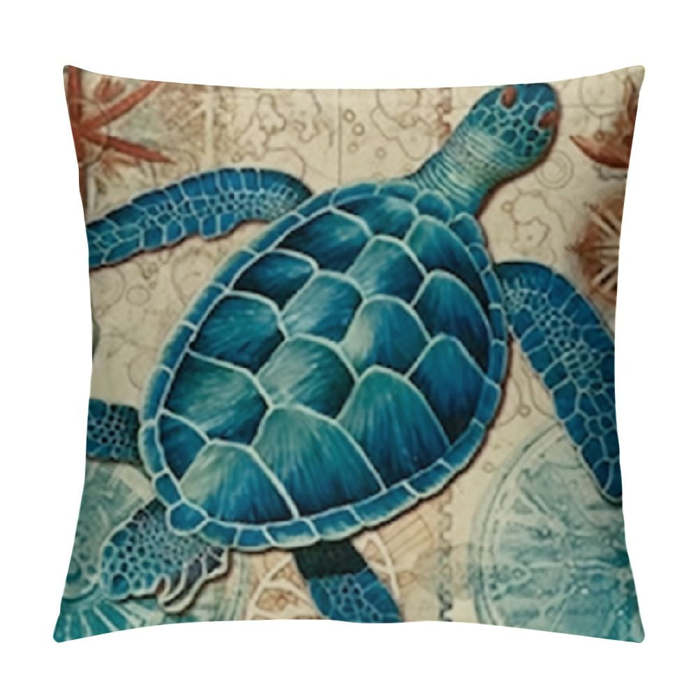 GOSMITH Mediterranean Style Throw Pillow Case Sea Theme Decorative ...