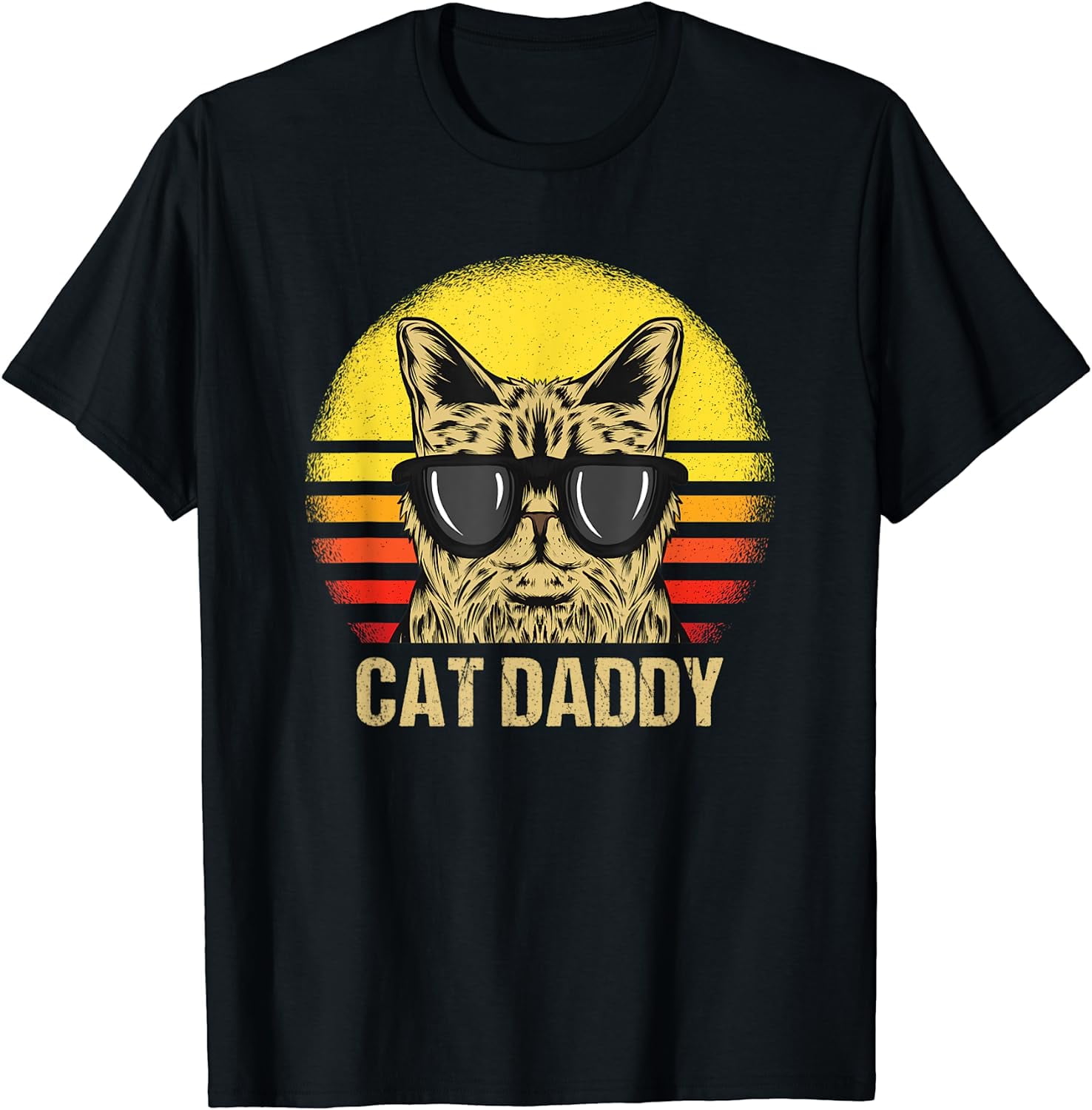 GOSMITH Mens Cat Daddy Father's Day Cat Dad T-Shirt 95708-black ...