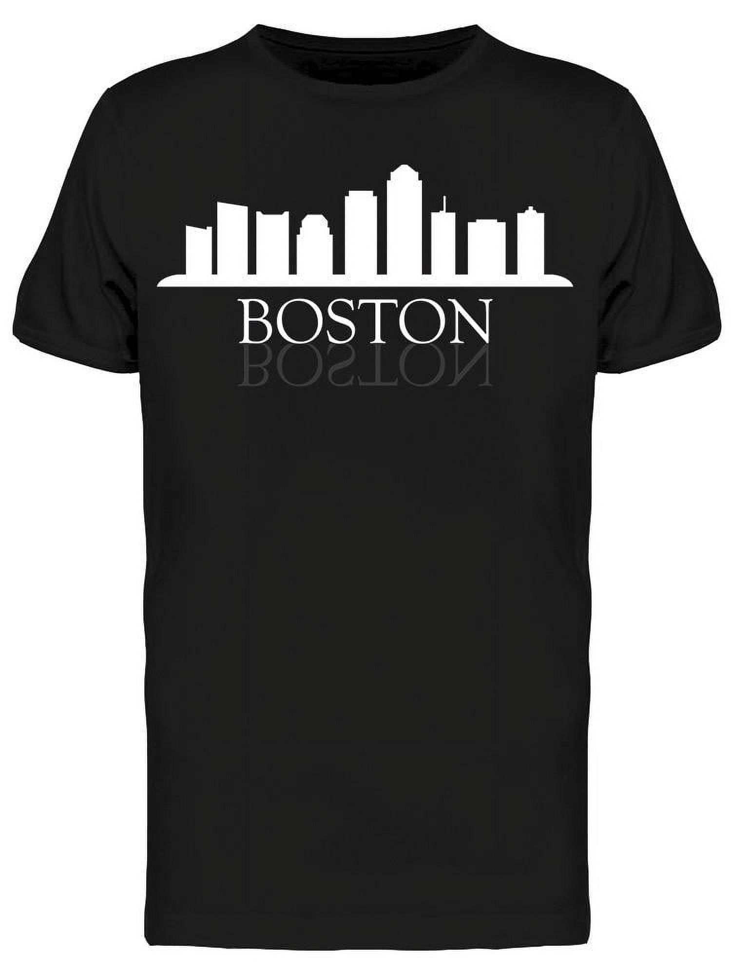 GOSMITH Mens Graphic Tee - Boston Skyline Mirror - Regular Fit 100% ...