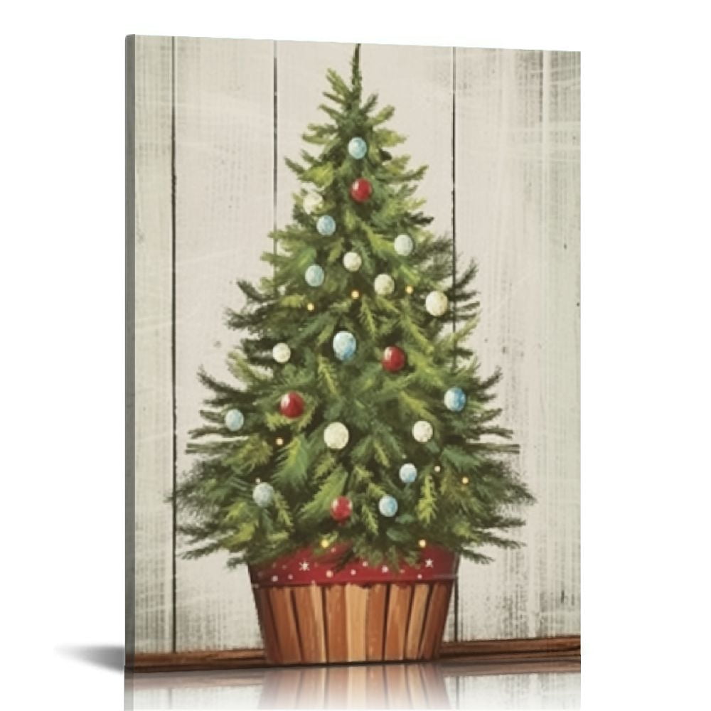 GOSMITH Merry Christmas Country Farm Tree Rustic Pattern, Designed by ...