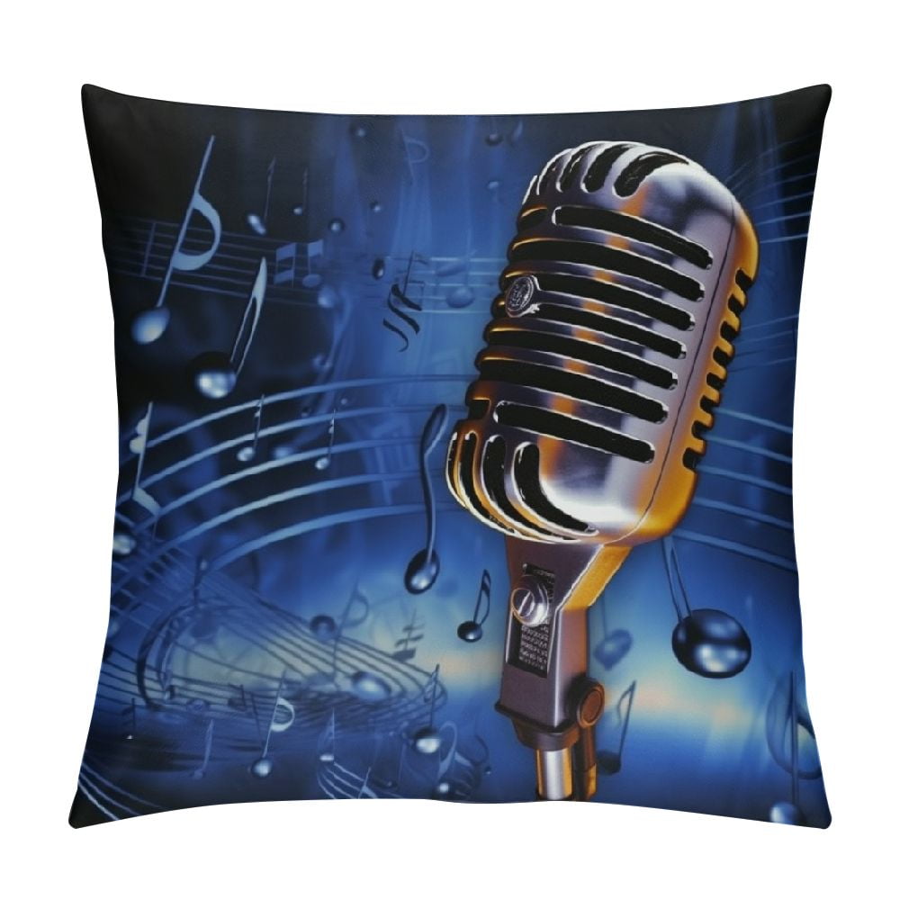 GOSMITH Microphone with Music Notes Four Seasons Universal Throw Pillow ...