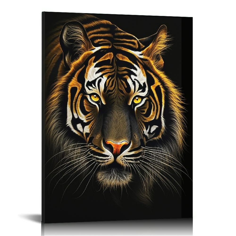 GOSMITH Modern Abstract Art Canvas Painting Black Gold Animal Poster ...