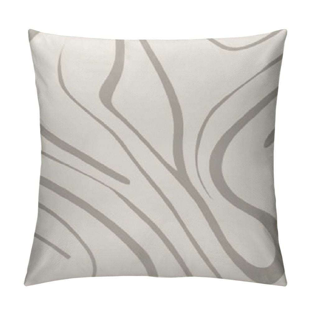 GOSMITH Modern Abstract Throw Pillow Covers Brown Stripes Off White ...
