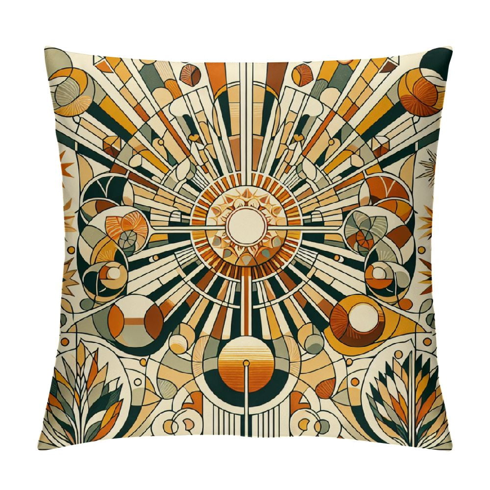 Leisuo Monstera Pillow, Solar Eclipse Moon and Nature Abstract Boho Mid ...