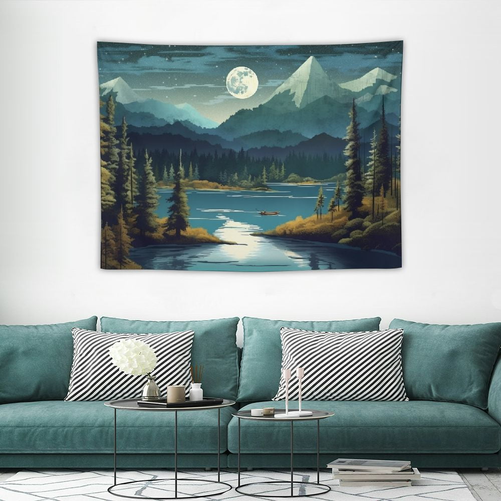 GOSMITH Mountain Tapestry Nature Forest Tree Tapestries for Bedroom ...
