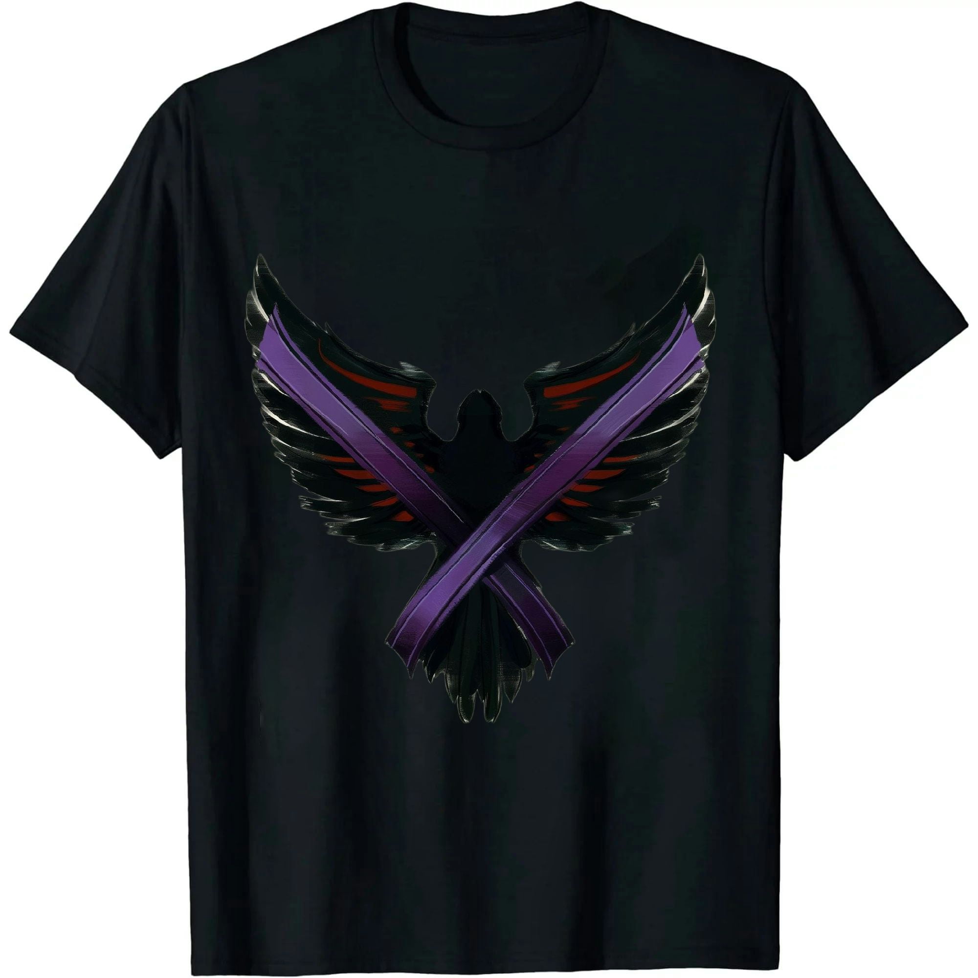 GOSMITH Multiple System Atrophy Awareness Warrior Purple Ribbon T-Shirt ...